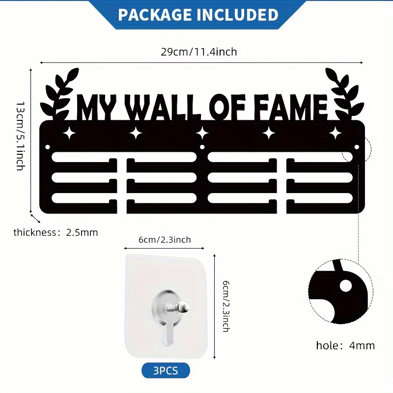 Acrylic Wall mounted Medal Display Rack Hanging Sports - Temu