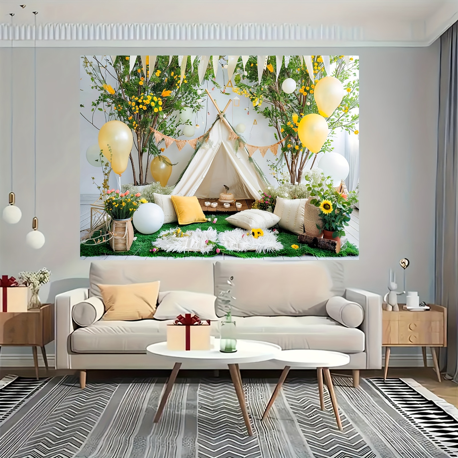 Versatile Camping themed Polyester Backdrop Perfect - Temu