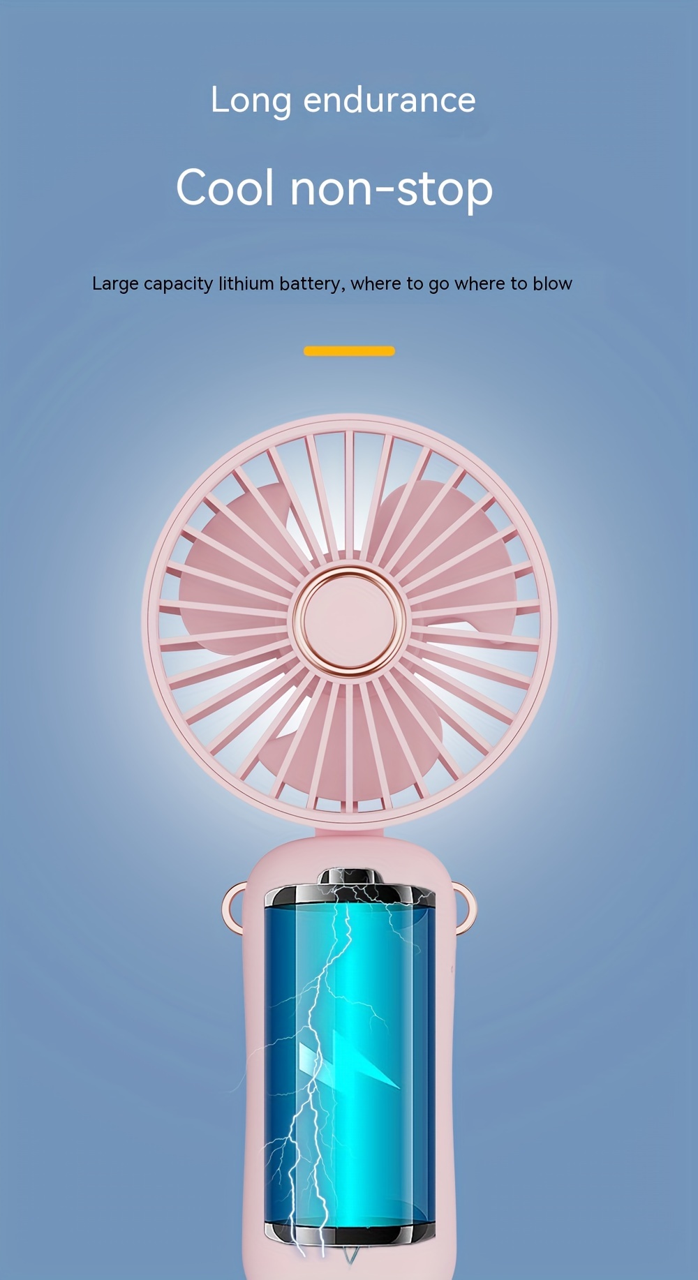 Portable Mini Usb Fan Rechargeable Lithium Battery 5 Speeds - Temu ...