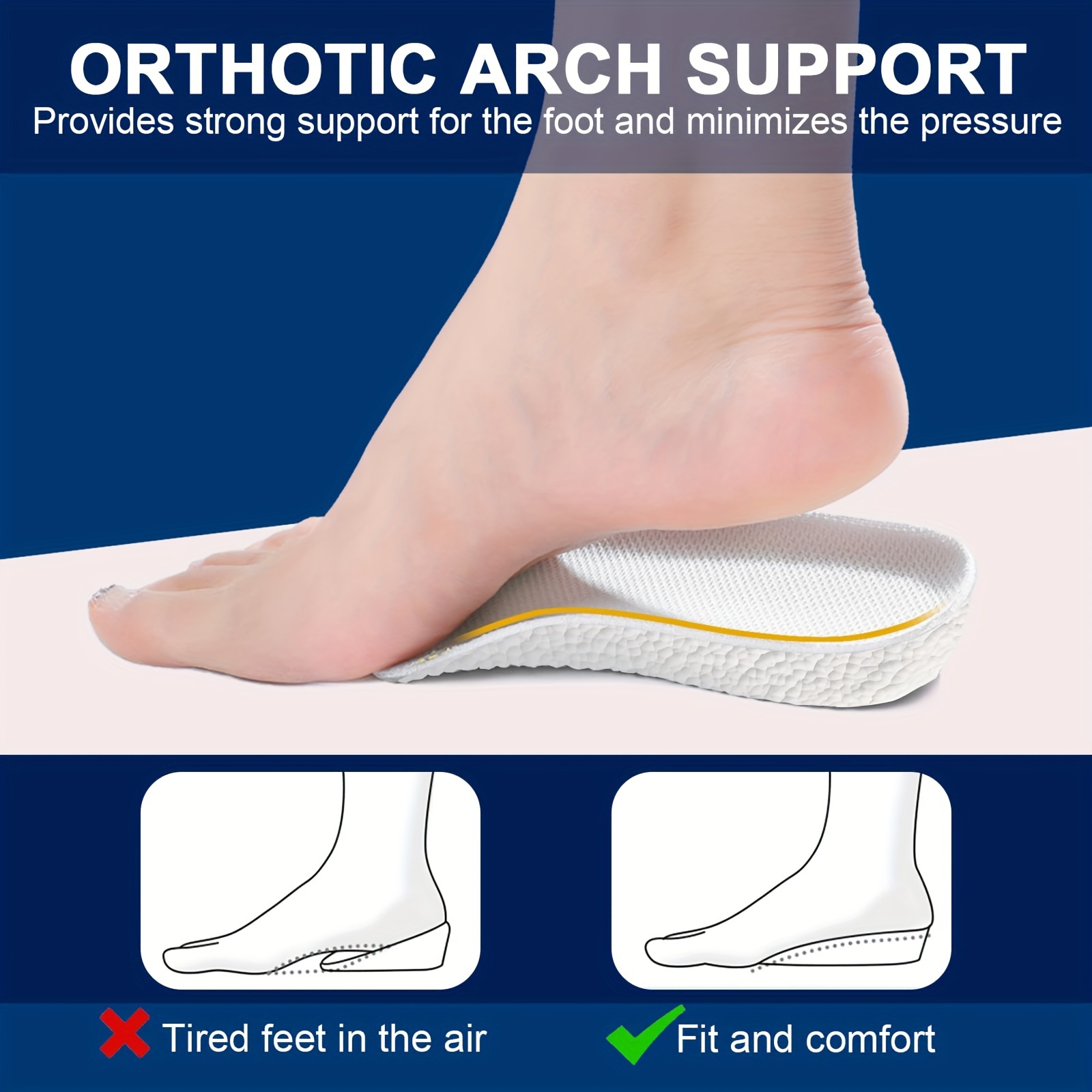 Orthopedic High Pads Arch Support Height Increase Insoles - Temu