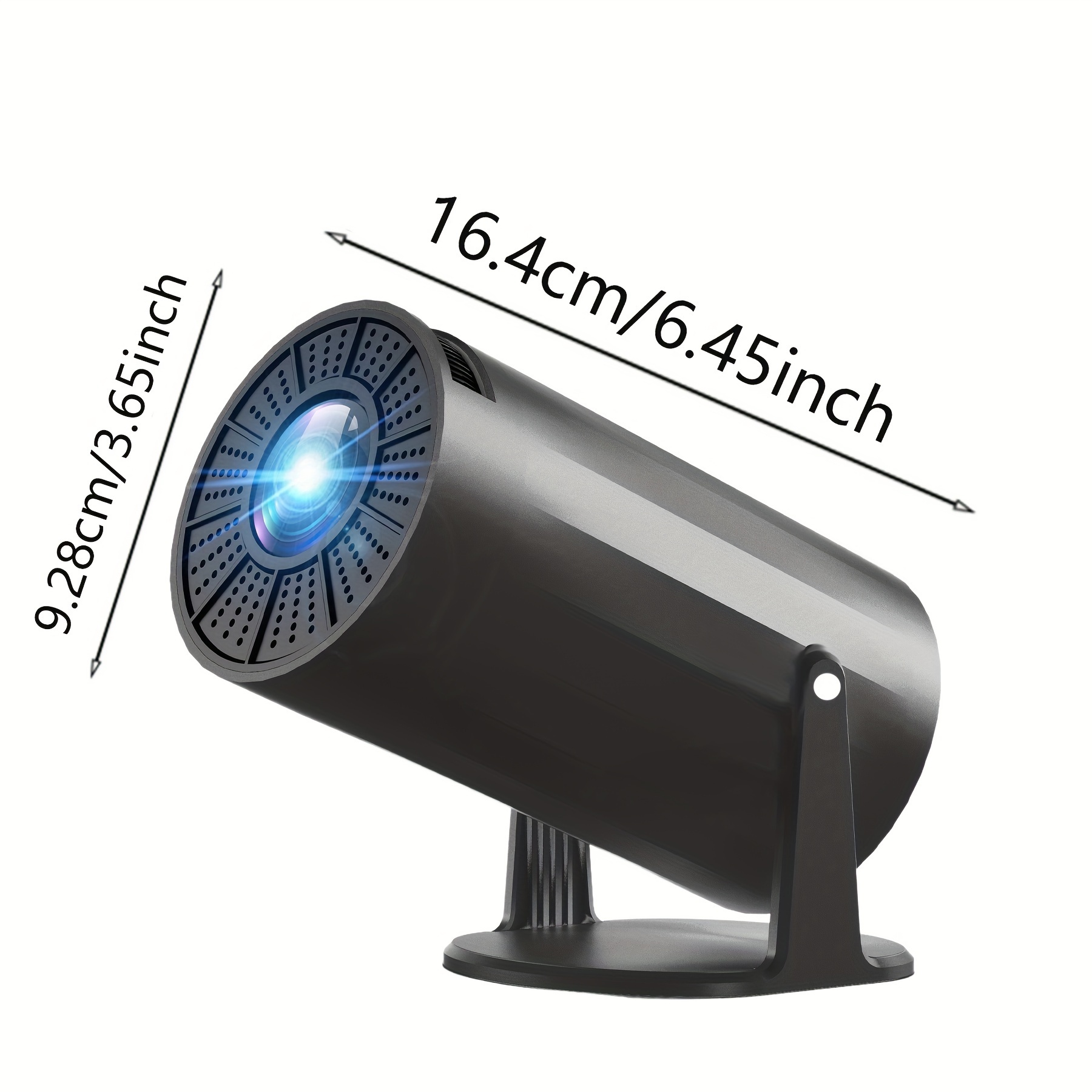 Black Hy300 Projector Cylindrical Appearance 250ansl Lumens - Temu