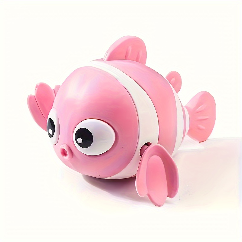 Wind-up Swimming Clownfish Bath Toy For Kids - Durable Plastic Water ...