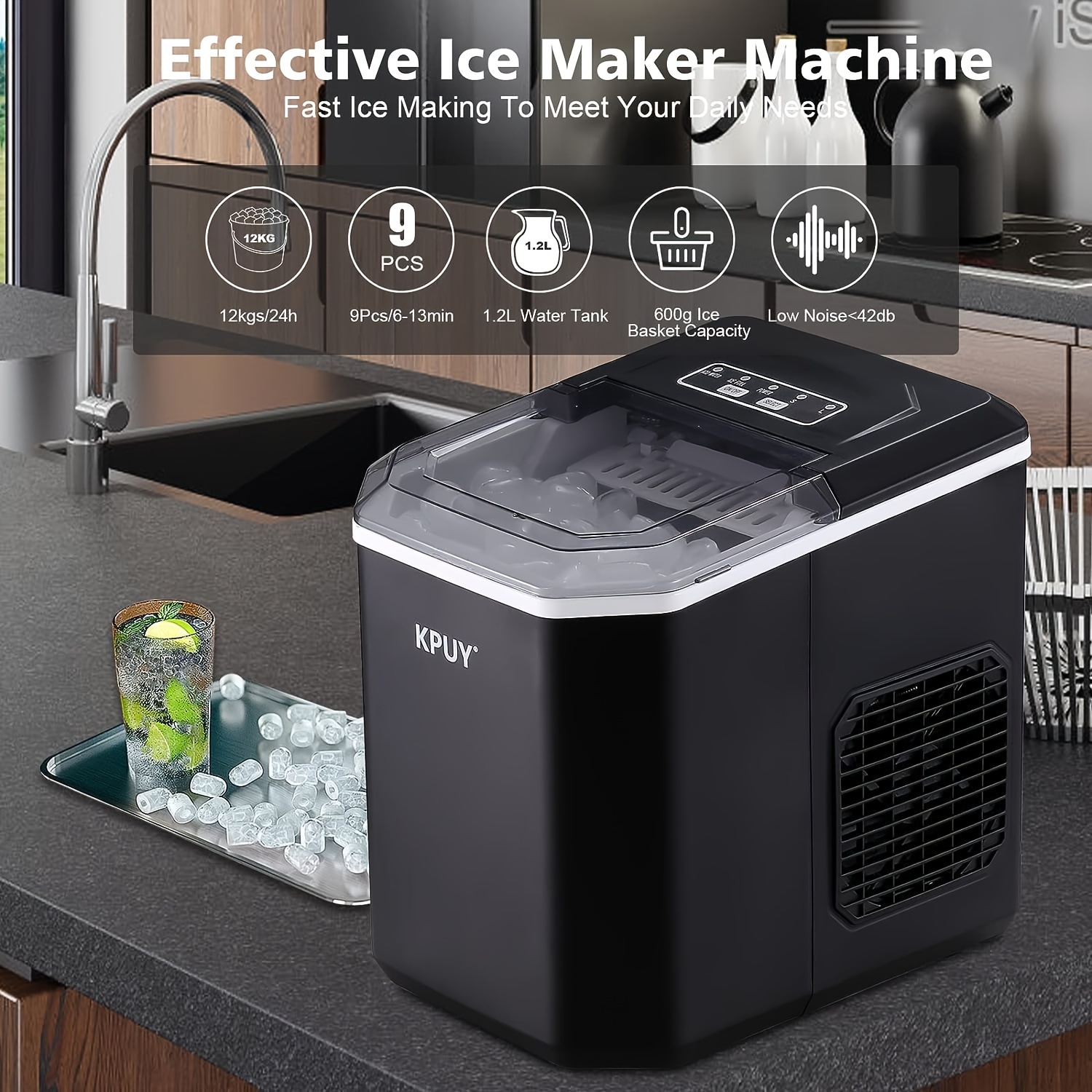 Table Ice Maker Self cleaning Portable Ice Maker Handle - Temu