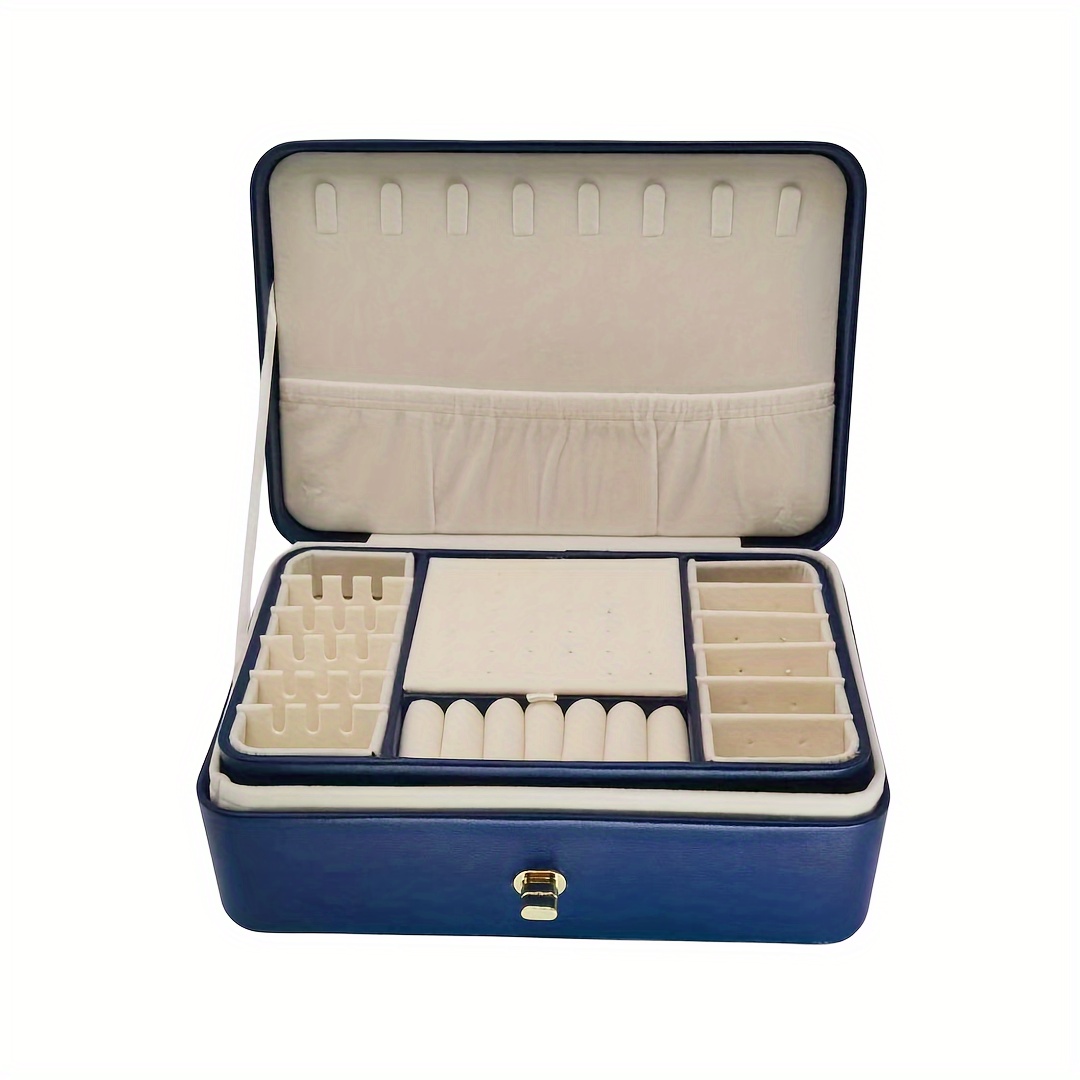 Jewelry Box Women 2 Layers Large Capacity Jewelry Organizer - Temu ...