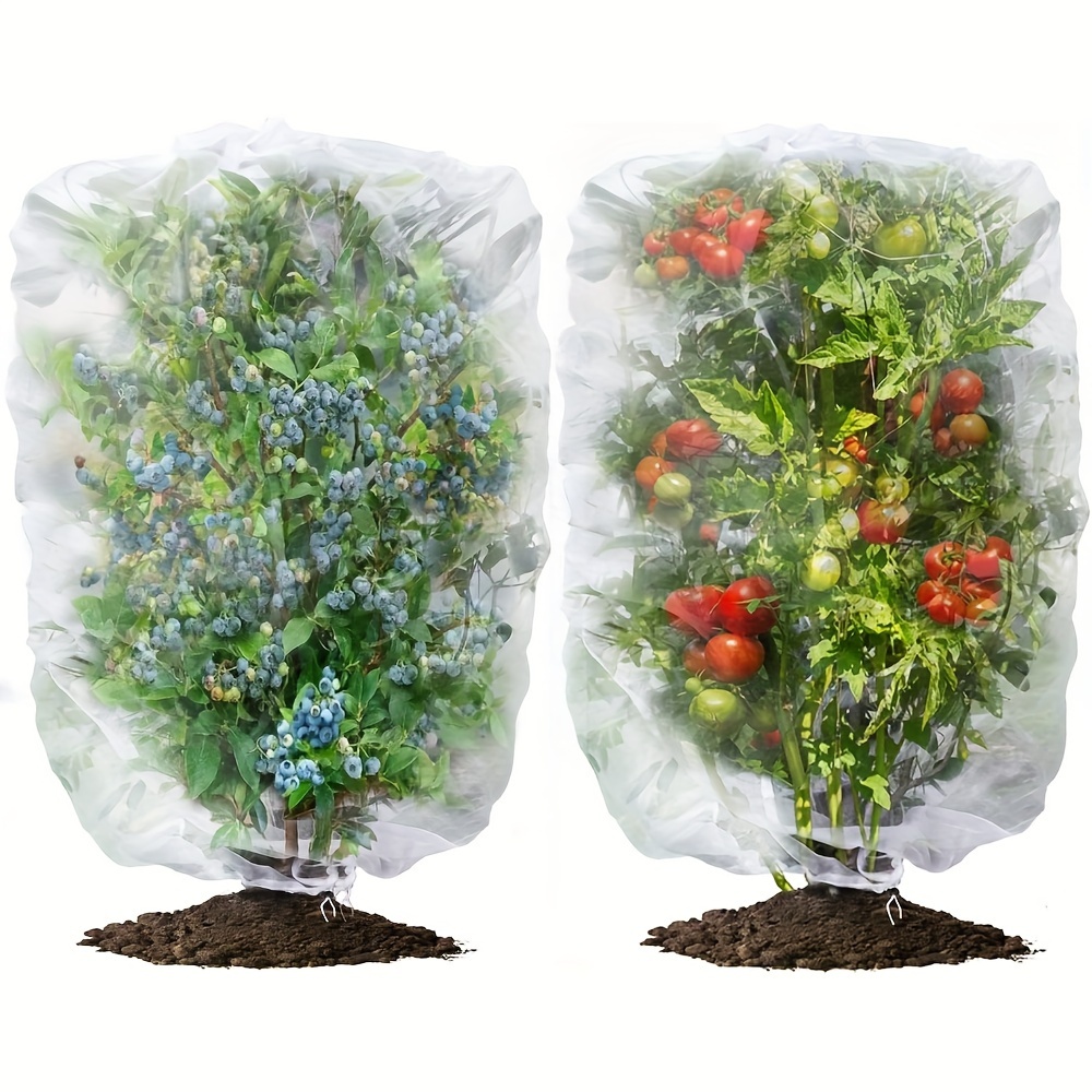 2 Pcs Plant Protection Netting With Drawstring - Insect And Bird ...