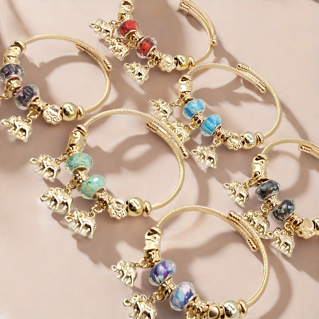 1pc, Vintage & Boho Style, Golden Adjustable Chain Match Elephant ...