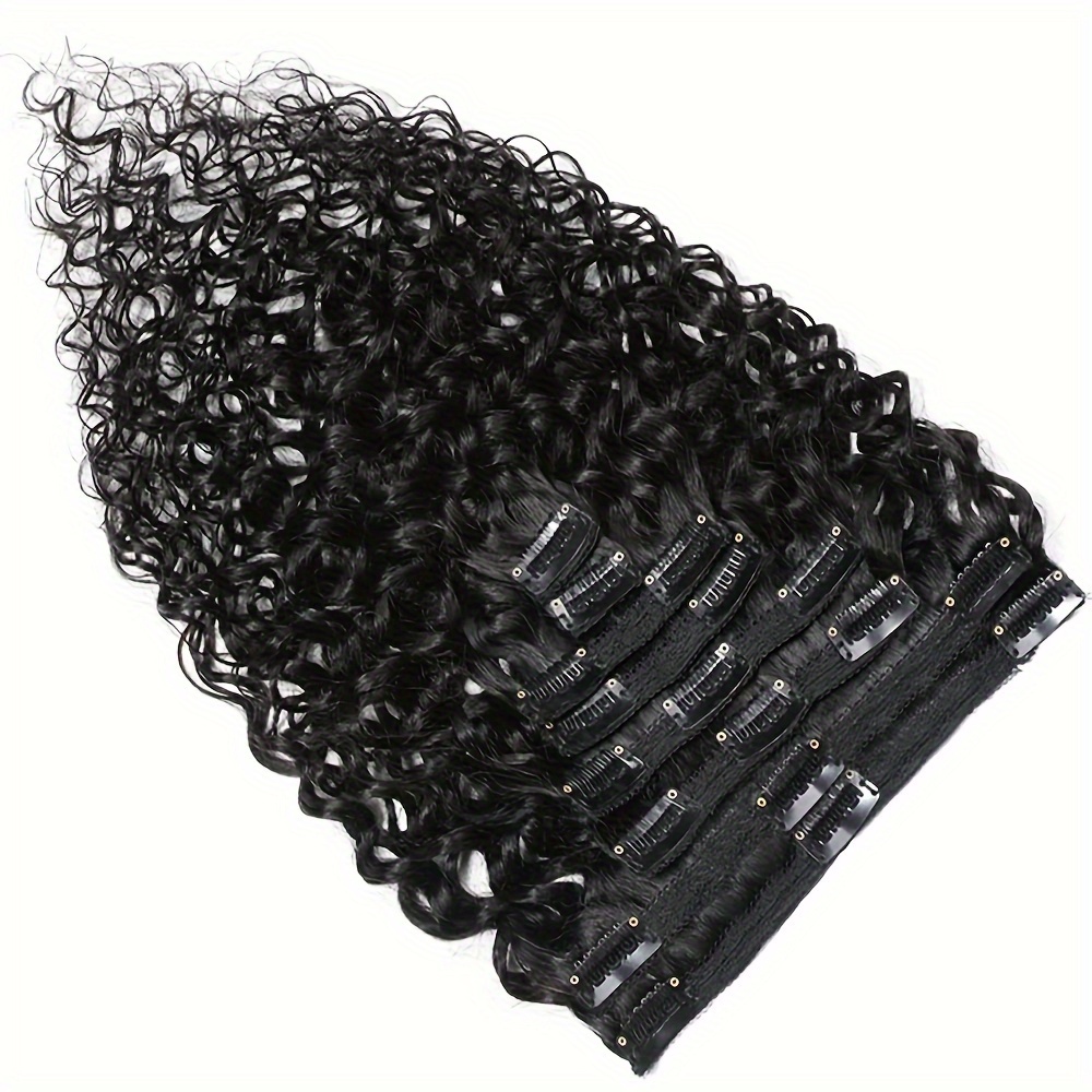 Luxurious Water Wave Clip in Hair Extensions Women Real - Temu