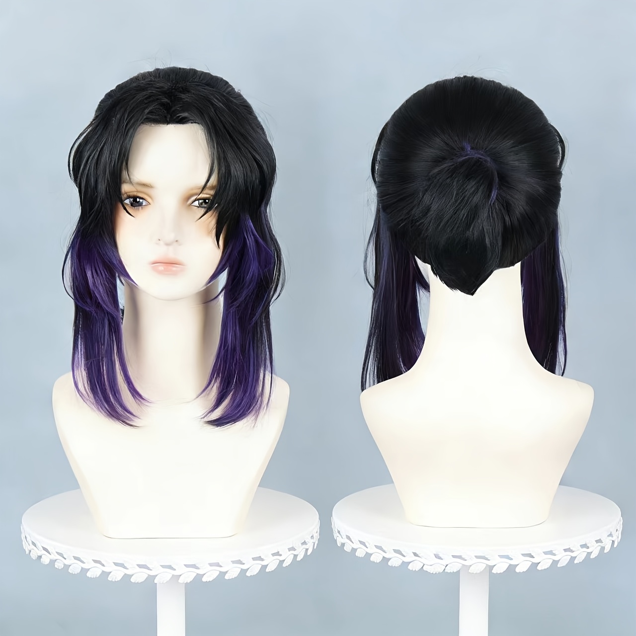 black and purple wig sold on Temu United States