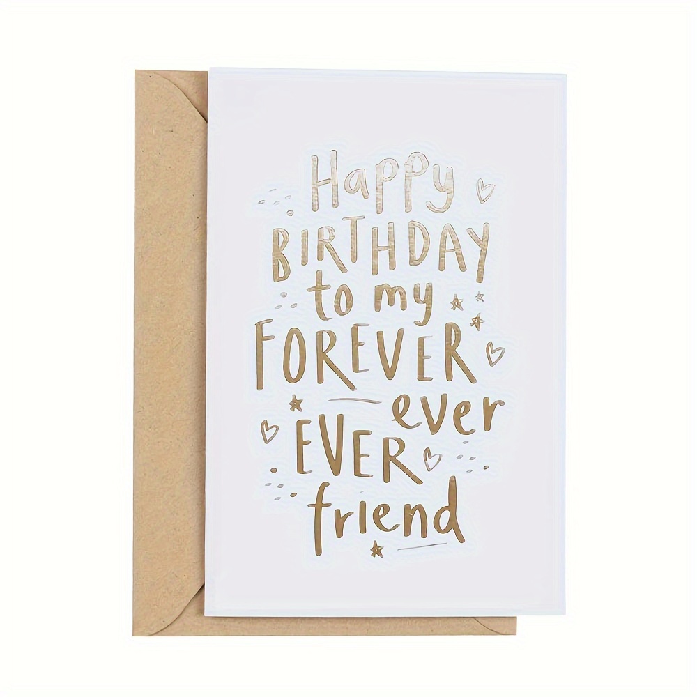 Happy Birthday Forever Friend Handwritten Style Paper - Temu