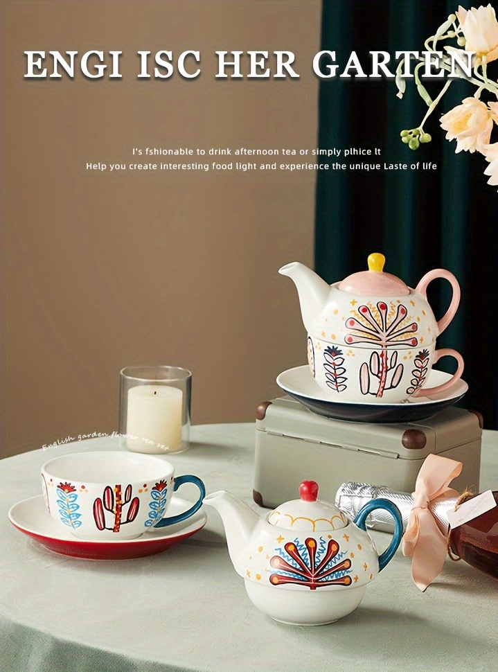 Elegant Ceramic Teapot/coffee Pot Teapot Cup Set Afternoon - Temu