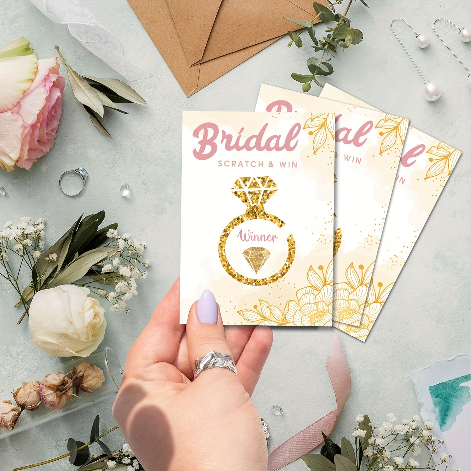 48pcs Metallic Scratch-off Game Cards For Bridal & Bachelorette Parties ...