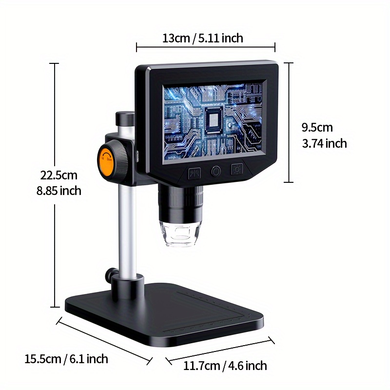 4.3inch Hd Digital Microscope, 1000x Digital Microscope With 8 Led ...