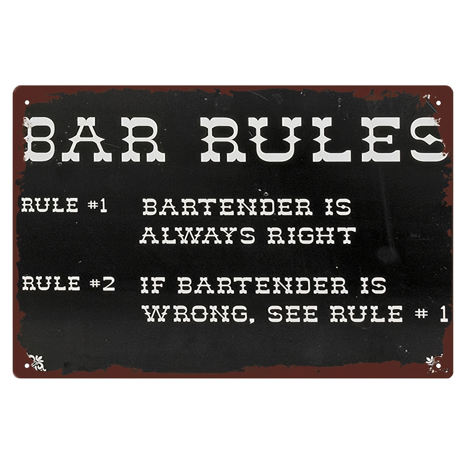 aluminum bartender bar rules sign wall hanging multipurpose - Temu