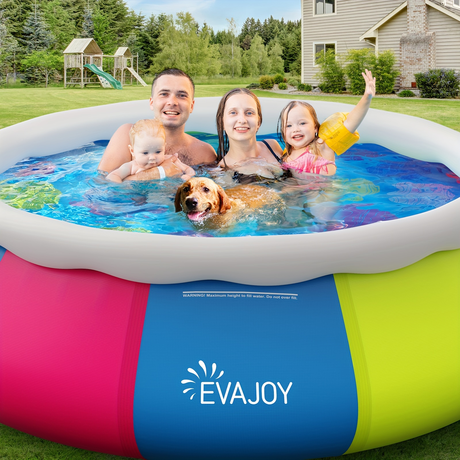 Pool filter for viewable blow up pool