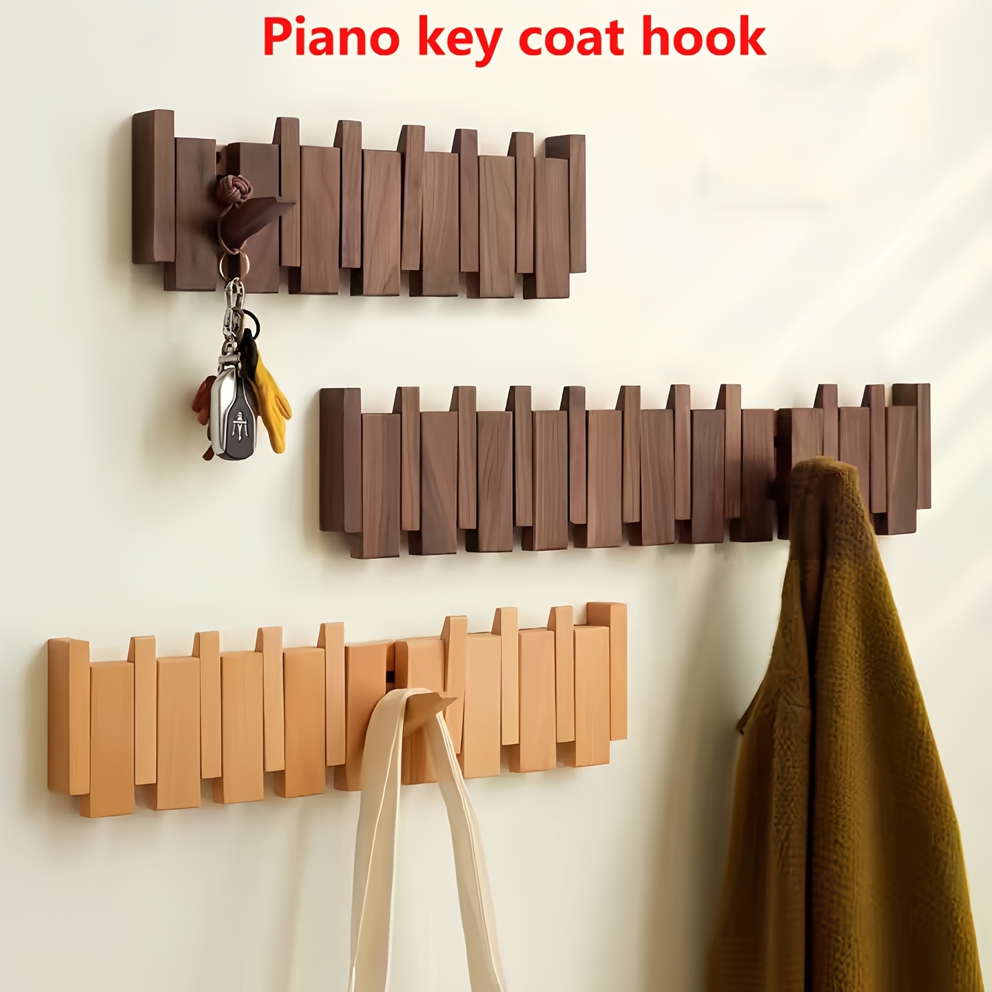 piano key coat rack sold on Temu Australia