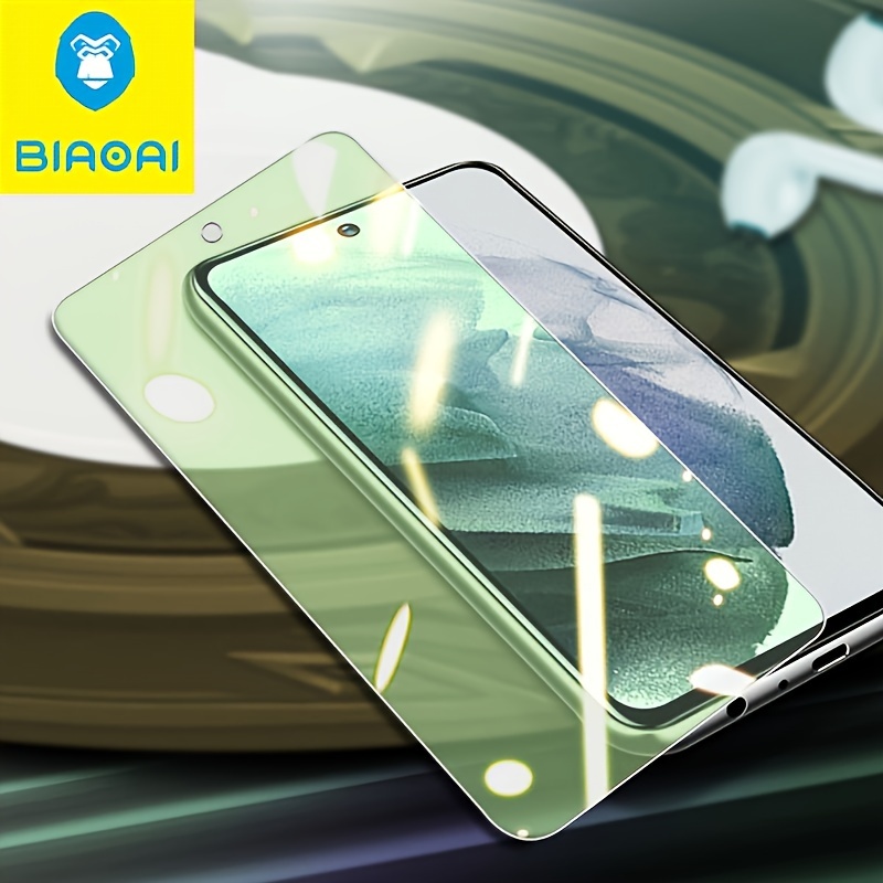 1pc Biaoai Transparent Green Light Eye Protection Screen Protector For Iphone 11/12/13/14/15 ...