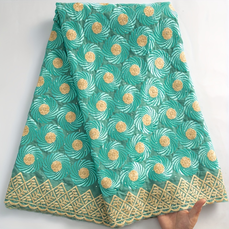 Lace Fabric Rhinestones 2024 Latest African Cotton Dry - Temu Australia