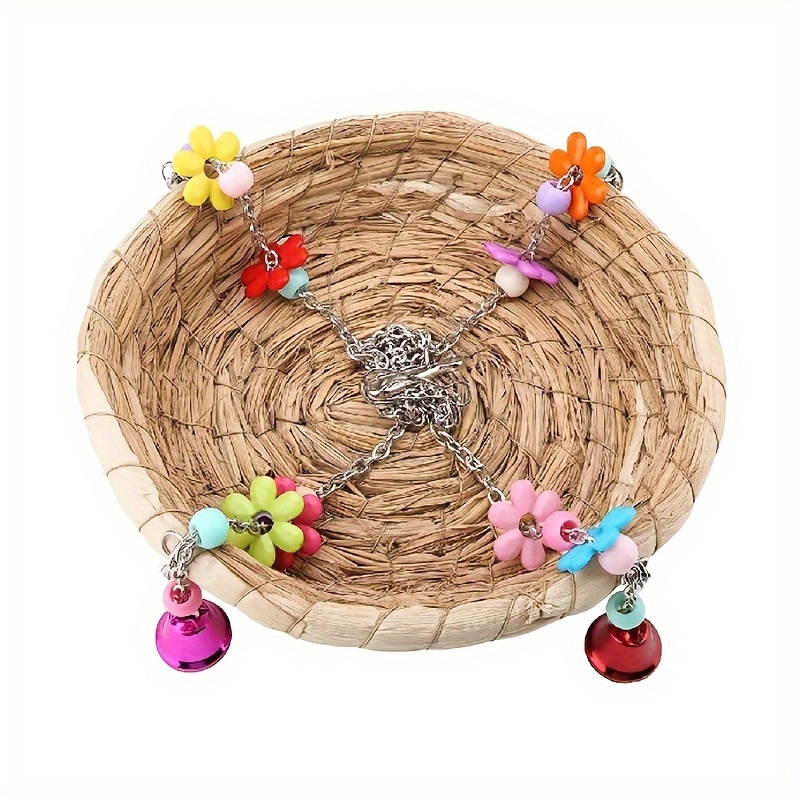Parrot Bird Pet Toy Grass Weaving Bird Nest Hanging Basket - Temu Australia