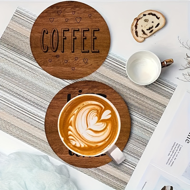 Solid Wood Coffee Coaster Set Heat resistant Decorative - Temu