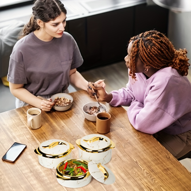 3 Pcs, Hot Pot Food Warmer Set, Food Warmer, Thermal Casserole Dish Set ...