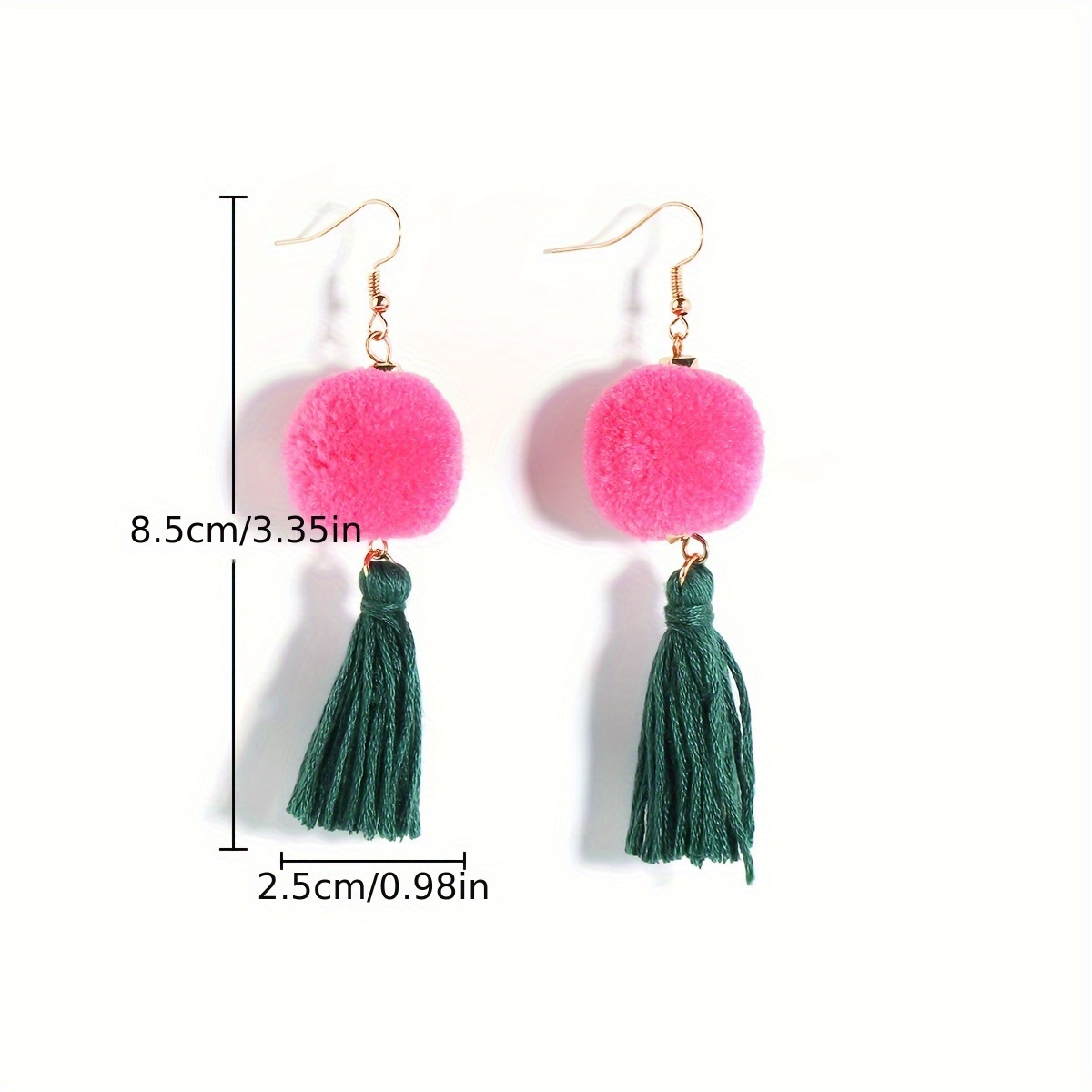 Tassel Flower Heart Polymer Clay Braided Dangle Earrings - Temu Ireland