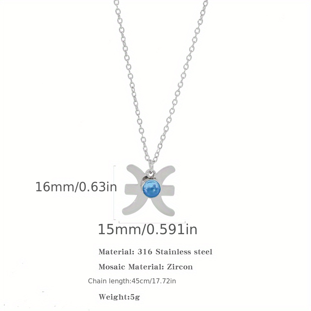 12 Constellations Unisex Birthstone Double Pendant Necklace - Temu ...