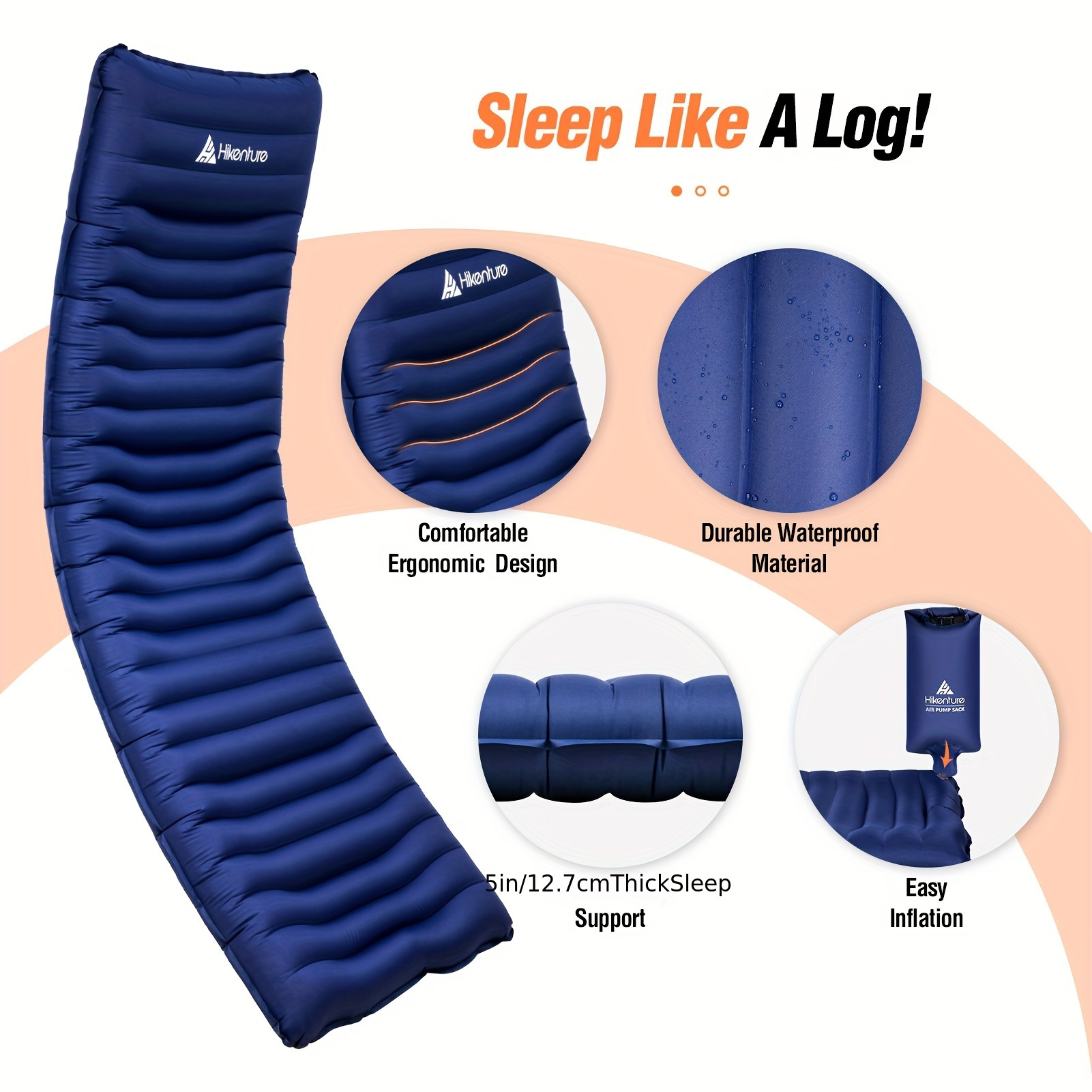 Hikenture Camping Mattress Ultra Thick 5 Inch Ergonomic Sleeping Pad ...