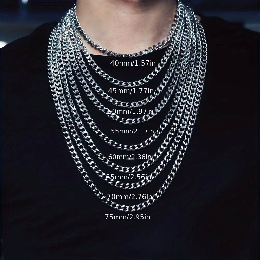 Titanium Steel Necklace Men Women Trendy Cuban Hip hop Chain - Temu ...