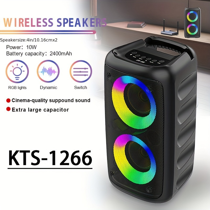 Kts 1266 Double Party Speaker Bt Outdoor Portable Wirless - Temu Ireland
