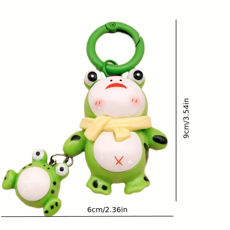 Cute Cartoon Frog Keychain Animal Doll Key Chain Ring Purse - Temu ...