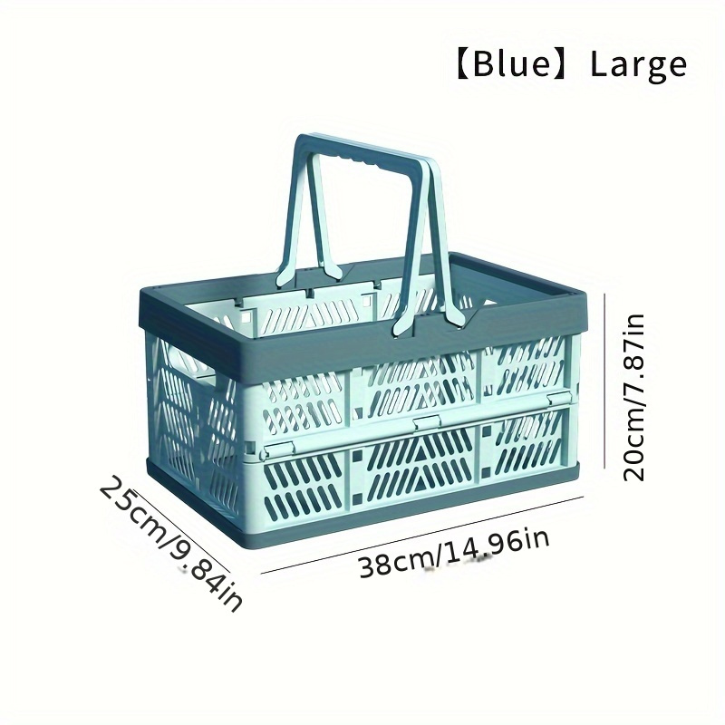 Portable Folding Storage Basket Handle Large Capacity Food - Temu ...