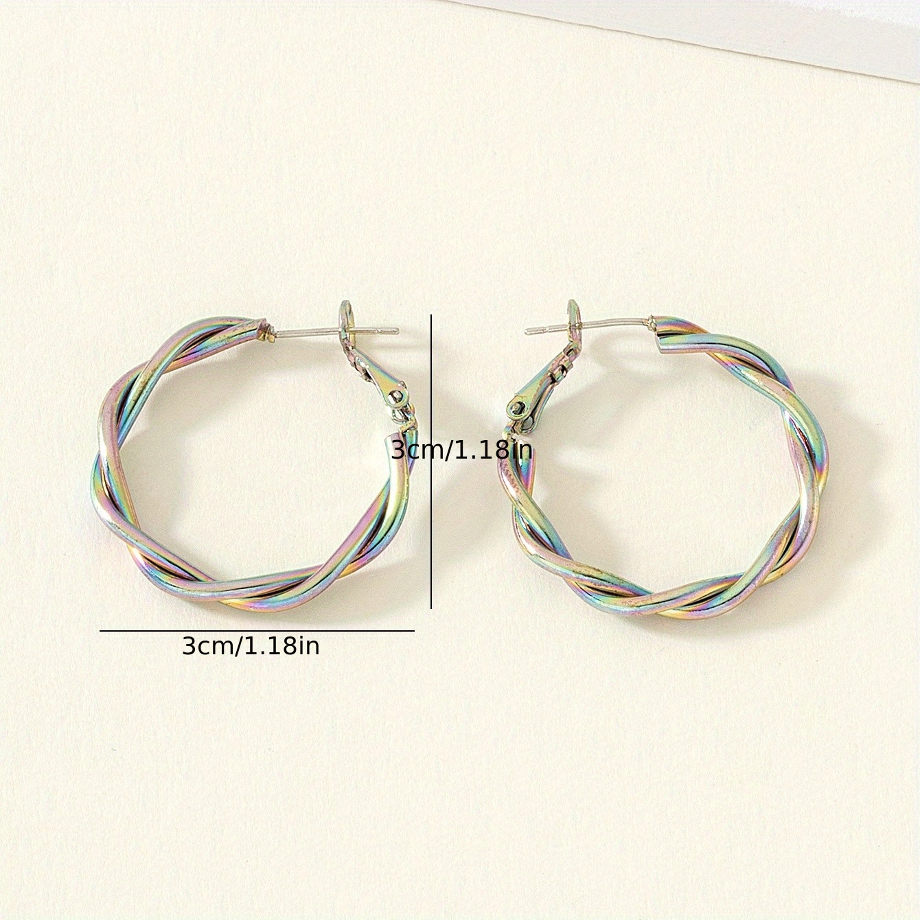 Twist Circle Heart Shape Circle Stacked Metal Hoop Earrings, Alloy 18k ...