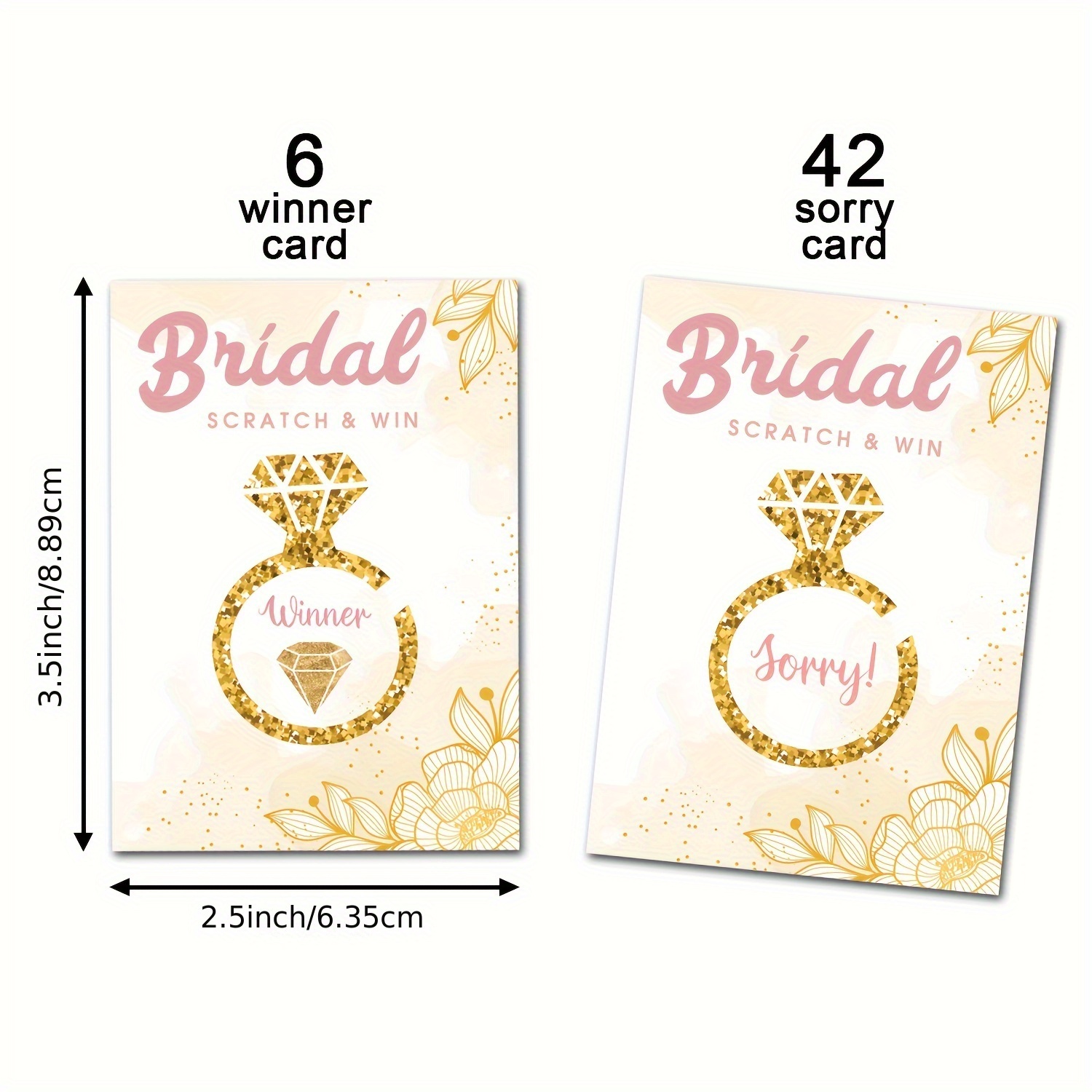 48pcs Metallic Scratch-off Game Cards For Bridal & Bachelorette Parties ...