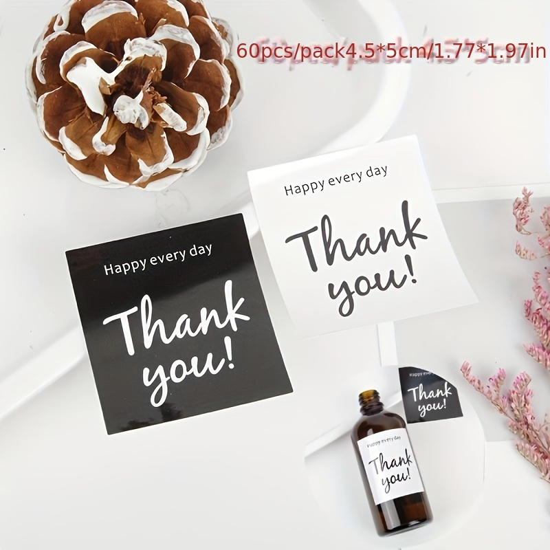 Black White Thank Self adhesive Labels Mooncake Pastry Candy - Temu United