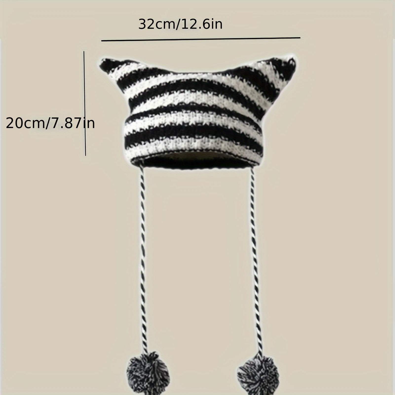 y2k vintage punk cap striped knit hat lightweight windproof and ...