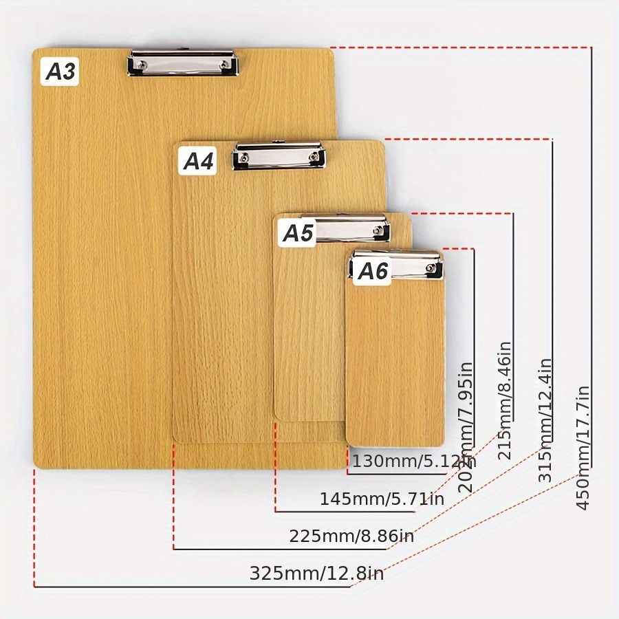 Folder Clipboard A4/a5/a6 Wooden Board Clamp Writing Board - Temu