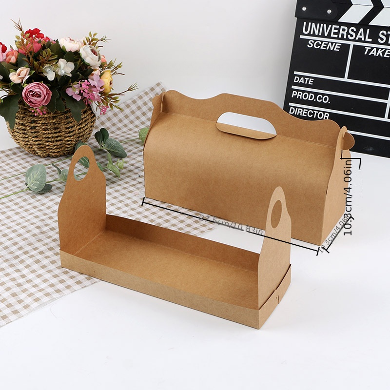 3pcs Long Cake Roll Packaging Box Portable Sandwich Packaging Box Swiss ...