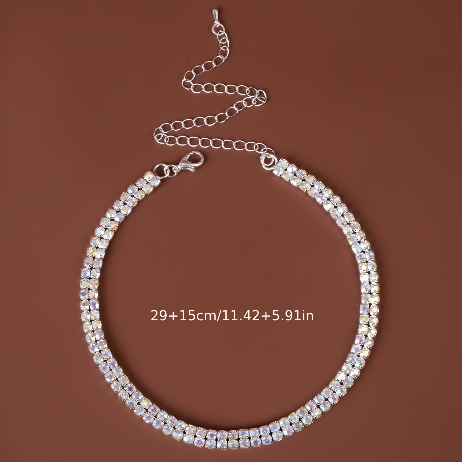 Personality Three Row Full Rhinestones Necklace Clavicle - Temu United ...