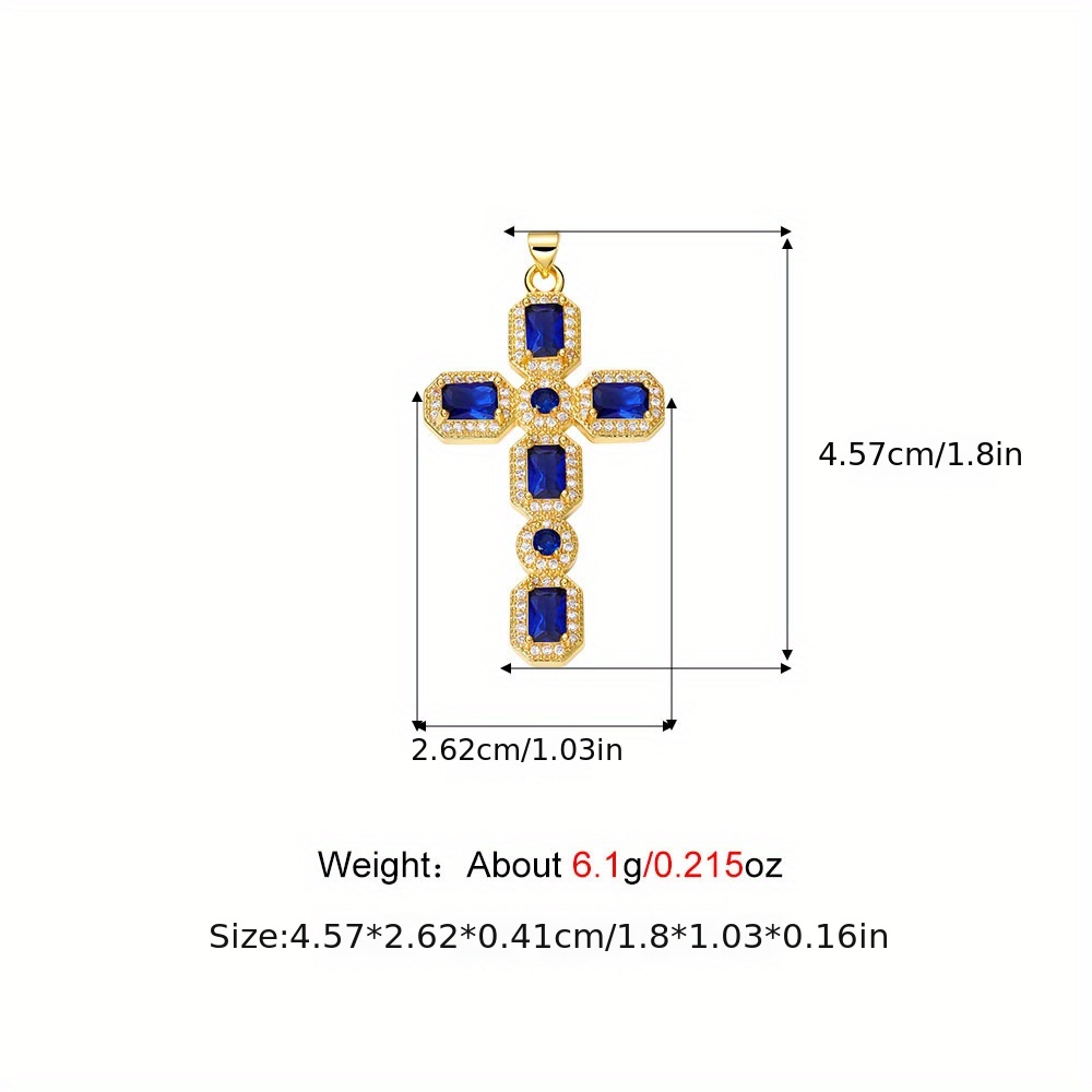 Creative Womens Popular Religious Jewelry Copper Inlaid Zircon Cross ...