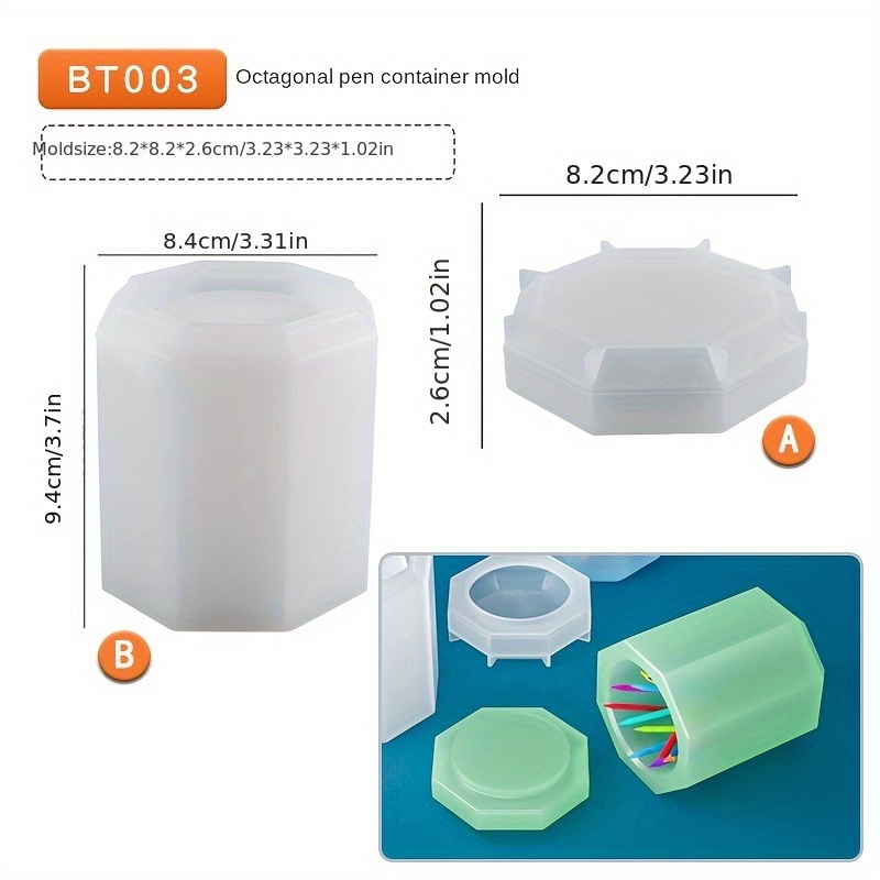 1pc 14 Kinds Multi Functional Pen Holder Mold Epoxy Resin - Temu United ...