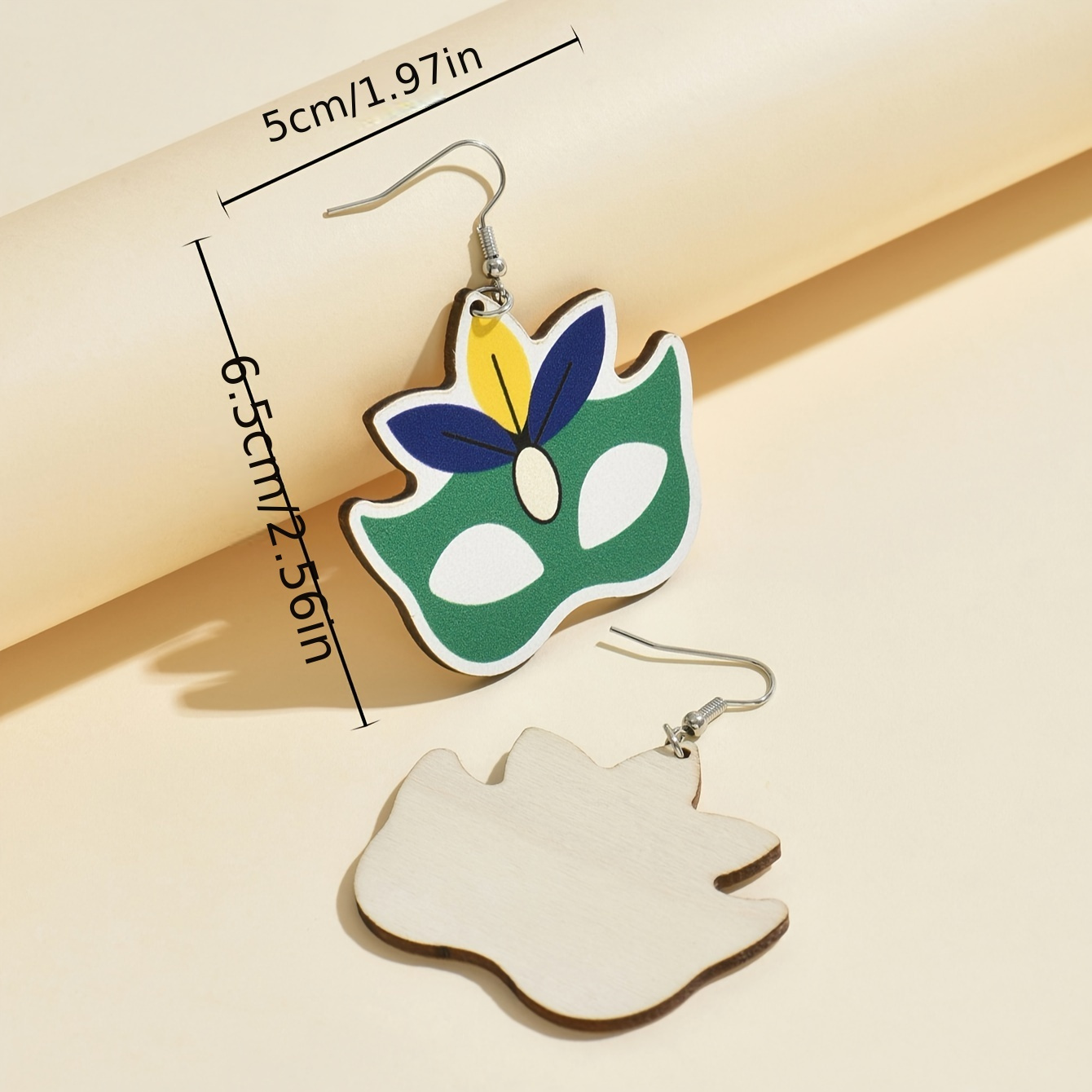 Colorful Mardi Gras Ear Jewelry Simple Party Style Wooden - Temu United ...