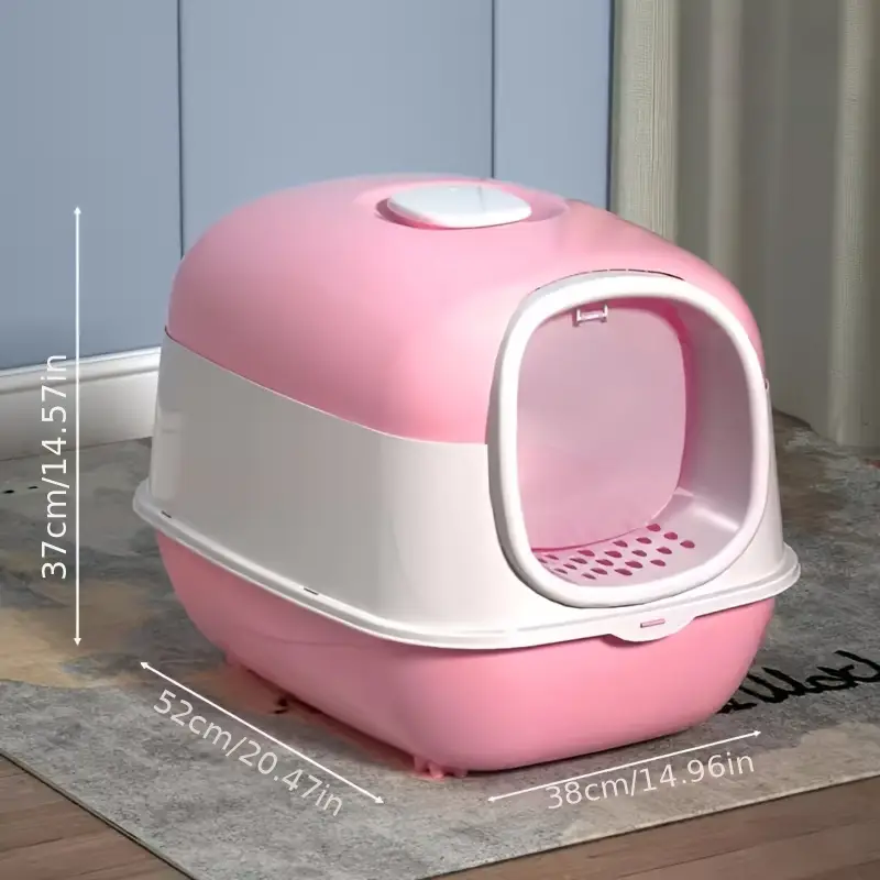 Enclosed Cat Litter Box With Lid Foldable Anti Splashing Cat Temu