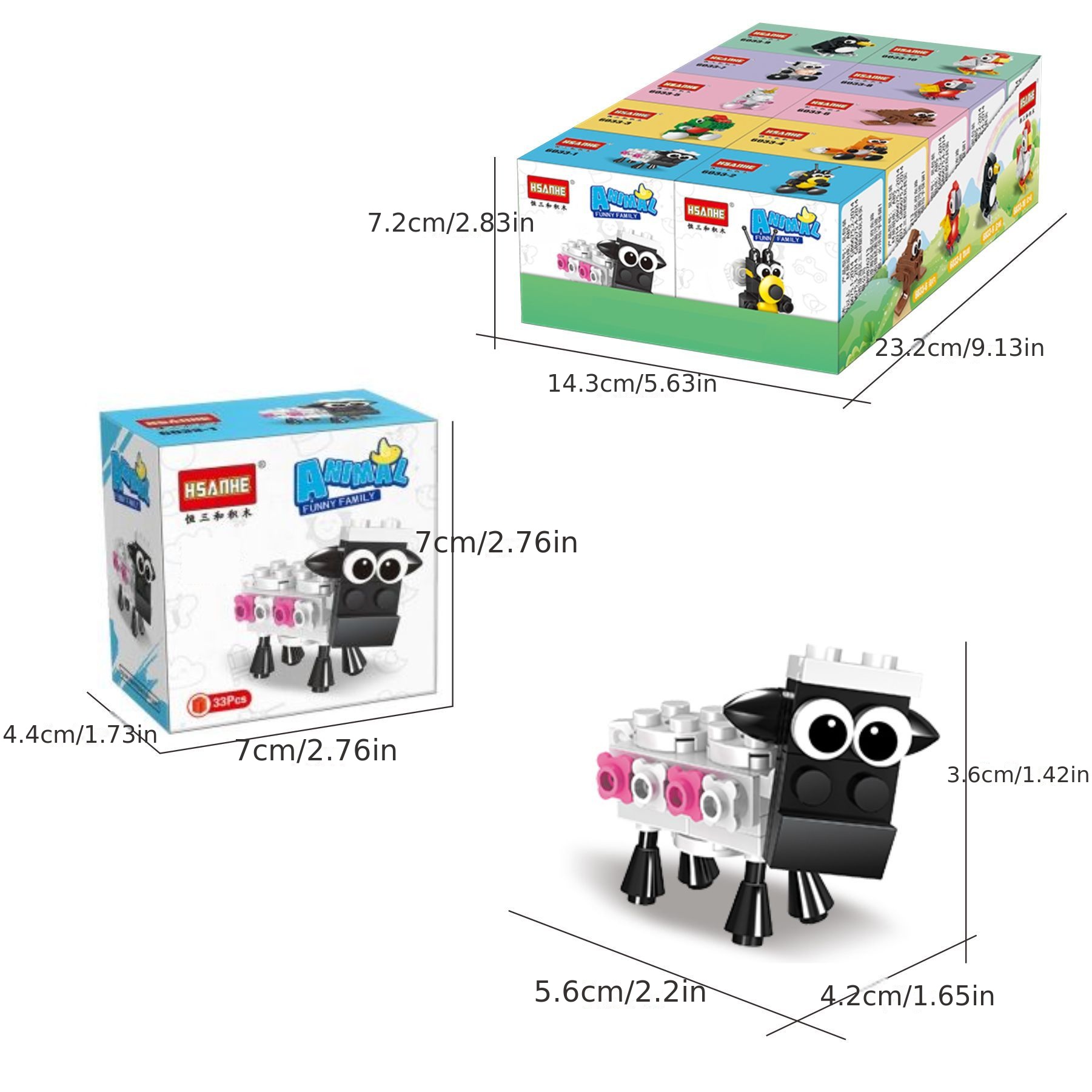 Cute Animal Building Blocks Animal Model Different Little Animal ...