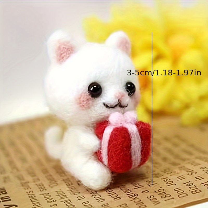 1set Wool Needle Felting Kit For Beginner Starers Cat Turtle Duckling ...