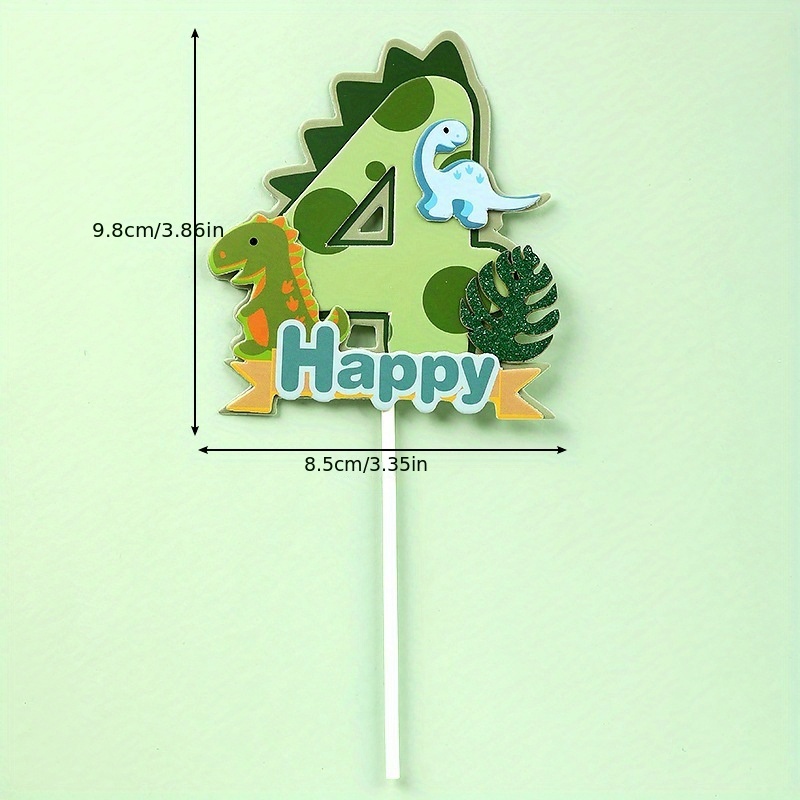 Digital Dinosaur Birthday Cake Decoration Party Card - Temu Canada