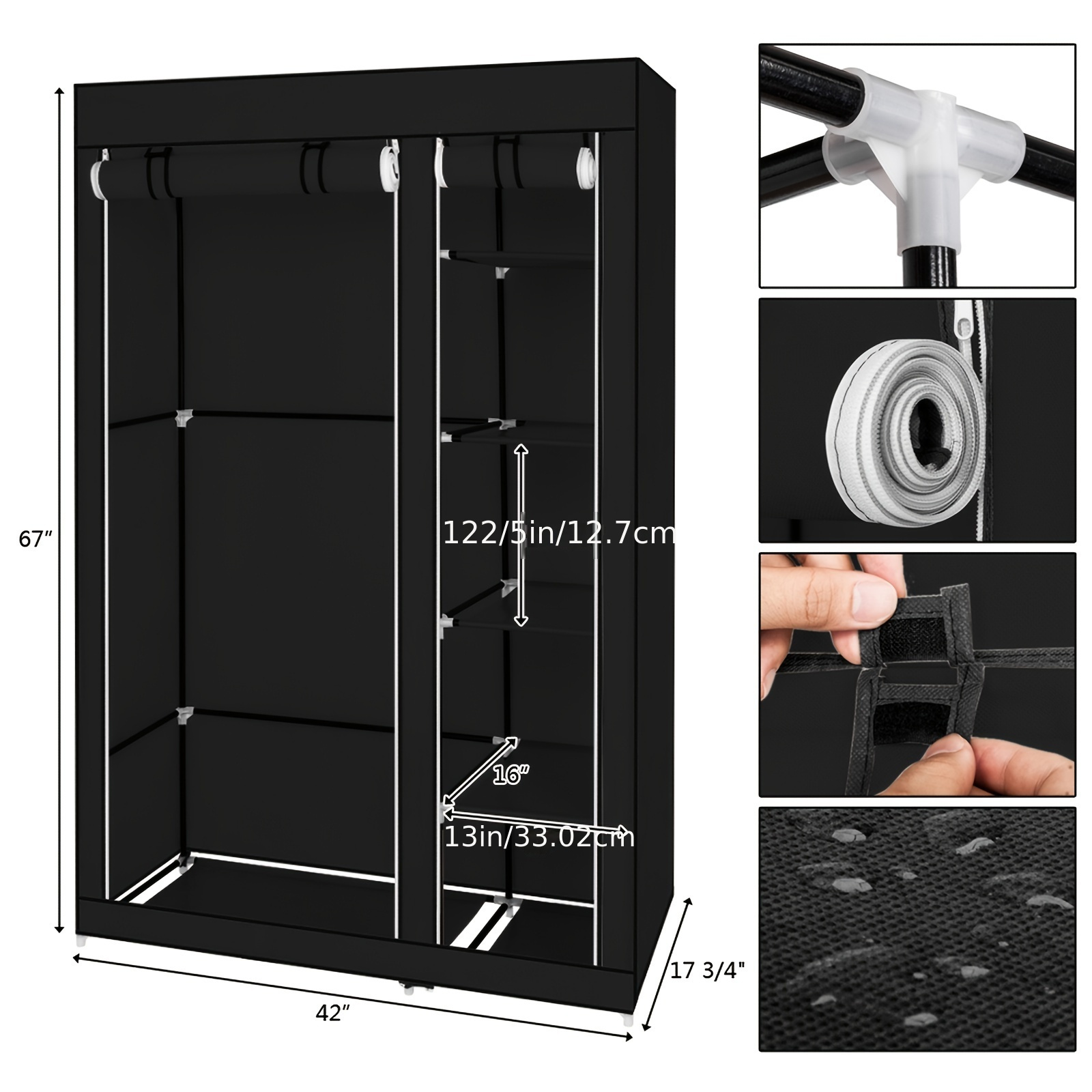 Portable Clothes Closet Wardrobe Non woven Fabric Hanging - Temu