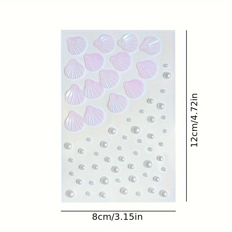 1sheet Delicate Shiny Acrylic Rhinestone Stickers Mermaid Style Shell ...