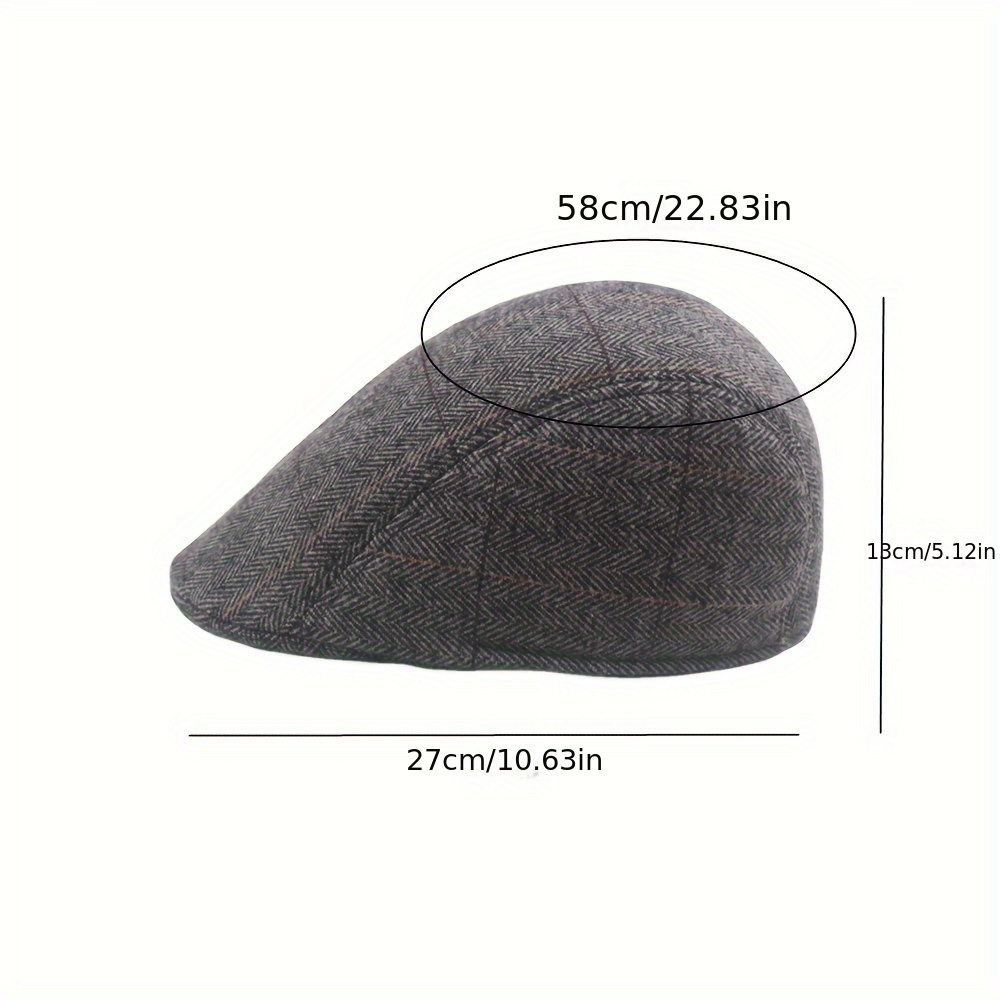 1pc Mens Flat Beret Mens Flat Top Small Top Hat Winter Beret | High ...
