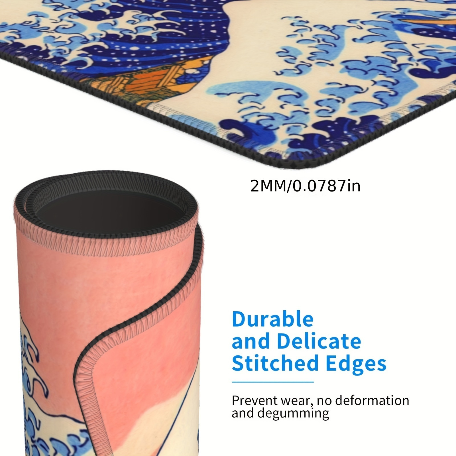 The Wavy Pattern Square Mousepad With Sewn Edges A Necessity - Temu Canada