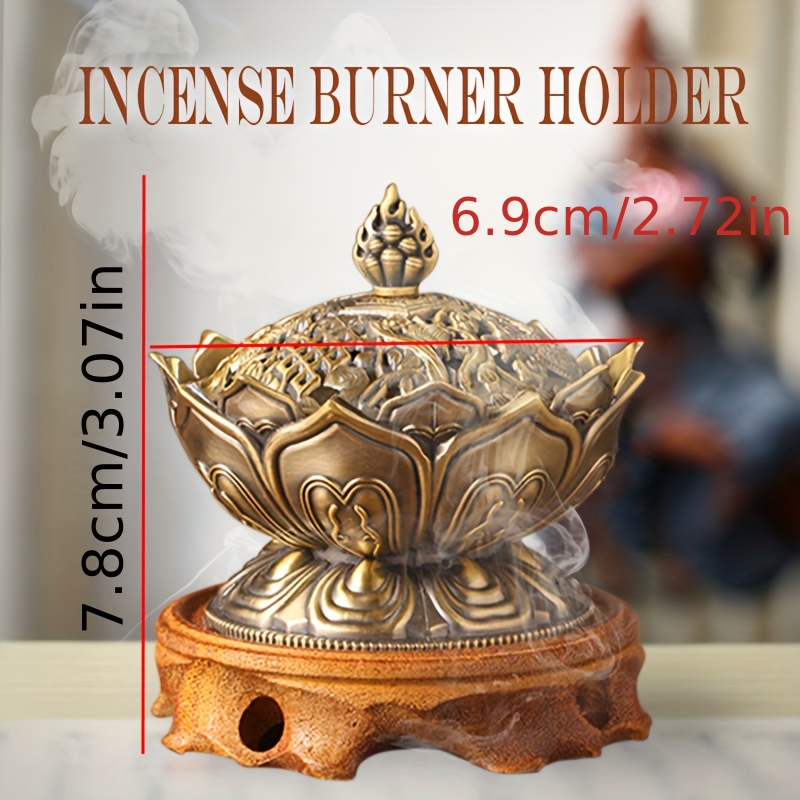 Lotus Incense Burner Small Ancient Bronze Aroma Diffuser - Temu